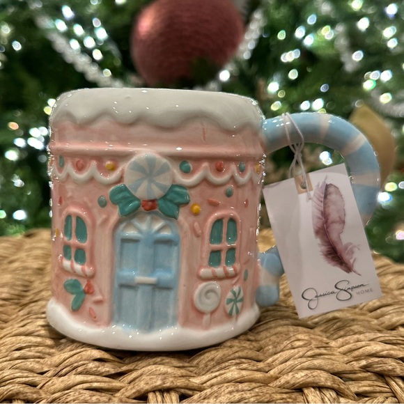 Jessica Simpson | Dining | Jessica Simpson Pink Gingerbread House Mug ...